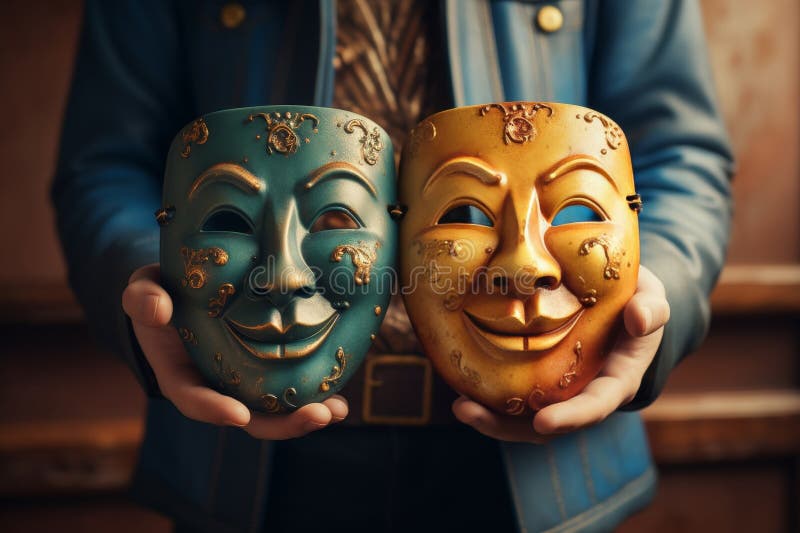 Exploring the Duality of Emotions and Deception through Two Masks Joy ...