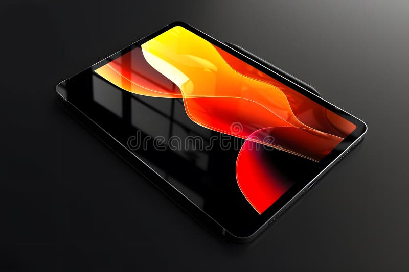 Exploring the Dynamic Abstract Art on a Sleek Modern Tablet Display ...