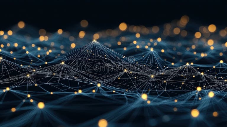 Exploring Dynamic Data Visualization of Network Patterns in Technology and Graphic Design Stock ...