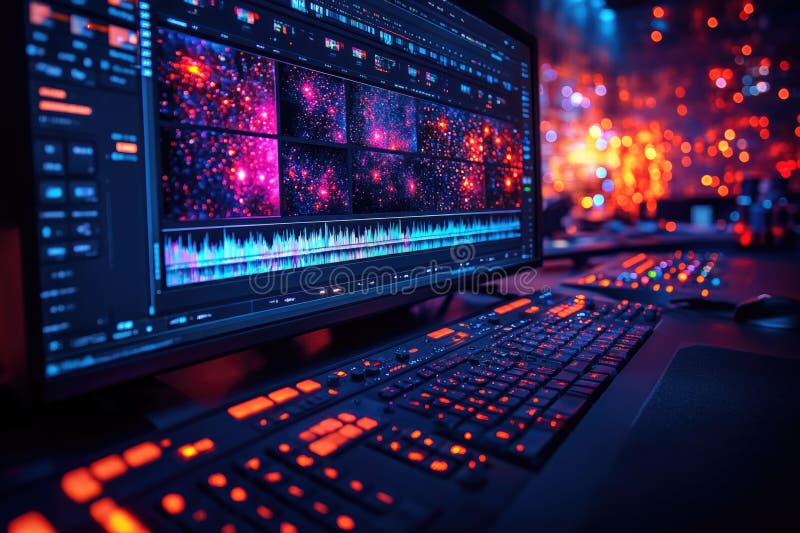 Exploring a Dynamic Editing Timeline on a Computer Monitor in a Vib ...