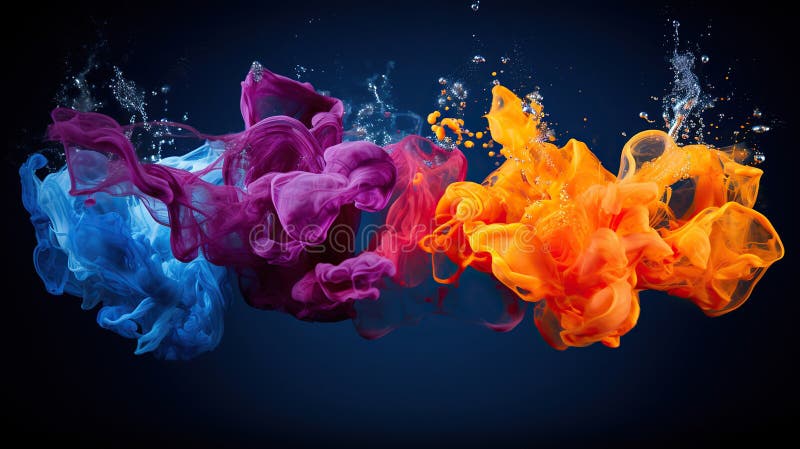 Exploring Dynamic Pigments in Liquid Motion. Generative Ai Stock ...