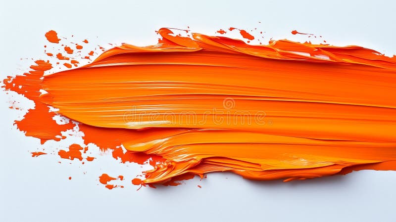 Exploring the Dynamics of a Bold Orange Paint Stroke Stock Image ...
