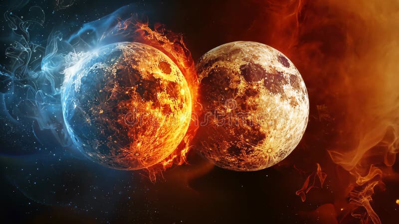 Exploring the Dynamics of Sun and Moon in a Vibrant Cosmic Collision at ...