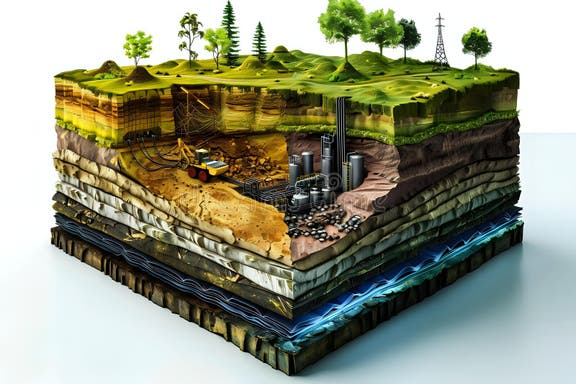 Exploring Earth S Layers: a Cross-Section Revealing Subsurface ...