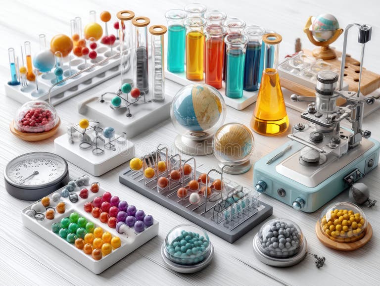 Exploring the Essential Science Equipment Displayed on a Sleek White ...