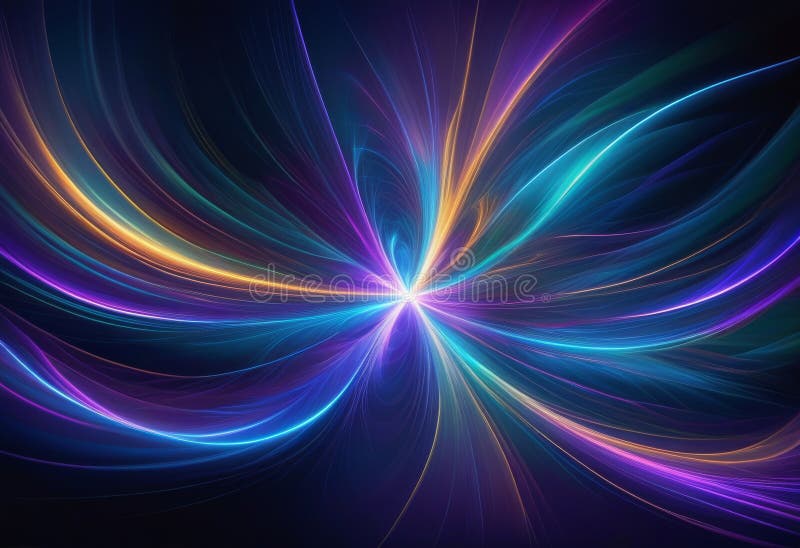 Exploring the Ethereal Dance of Light in Digital Art Stock Illustration ...