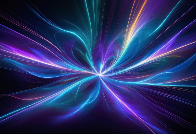 Exploring the Ethereal Dance of Light in Digital Art Stock Illustration ...