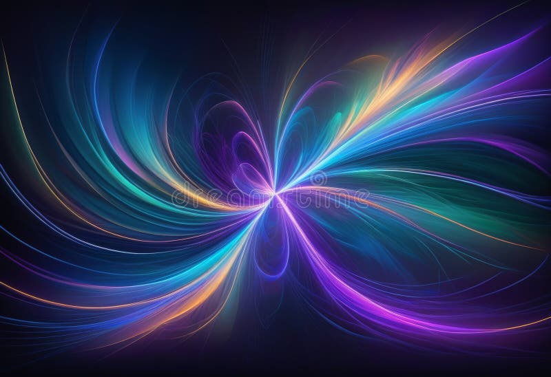 Exploring the Ethereal Dance of Light in Digital Art Stock Illustration ...