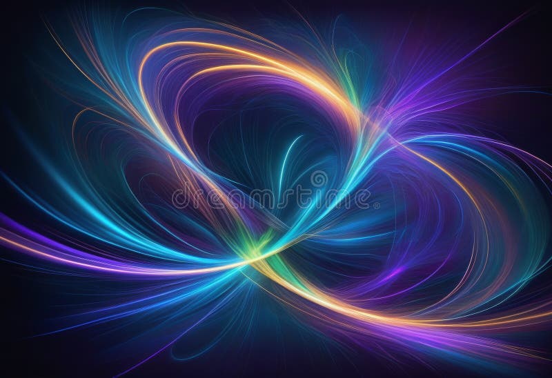 Exploring the Ethereal Dance of Light in Digital Art Stock Illustration ...