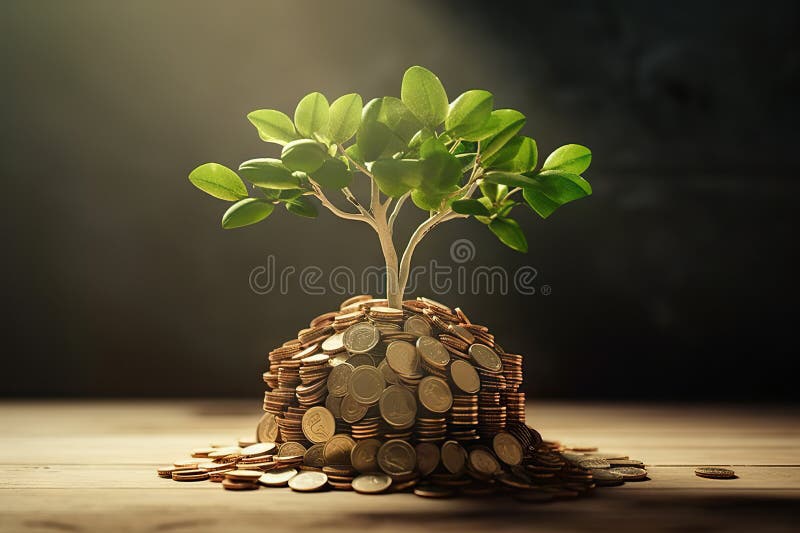 Exploring the Financial Growth Concept of a Money Tree. Created with ...