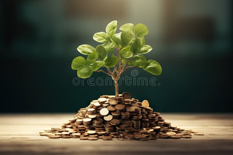 Exploring the Financial Growth Concept of a Money Tree. Created with ...
