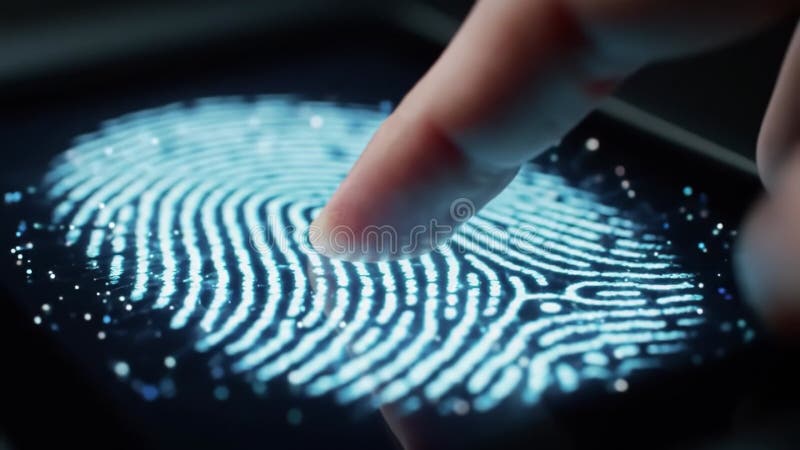Exploring Fingerprint Scanning Technology on a Mobile Device Stock ...