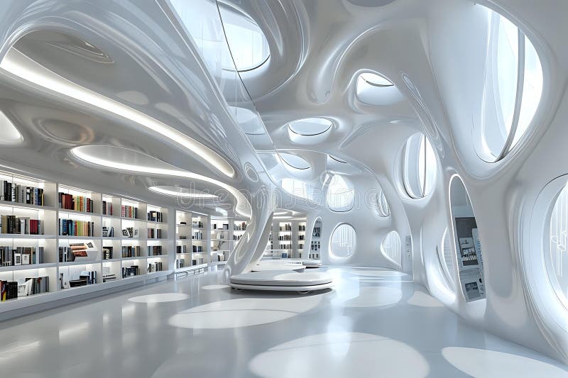 Exploring the Fluid Forms, a Futuristic Library Design with Organic Architecture and Innovative ...