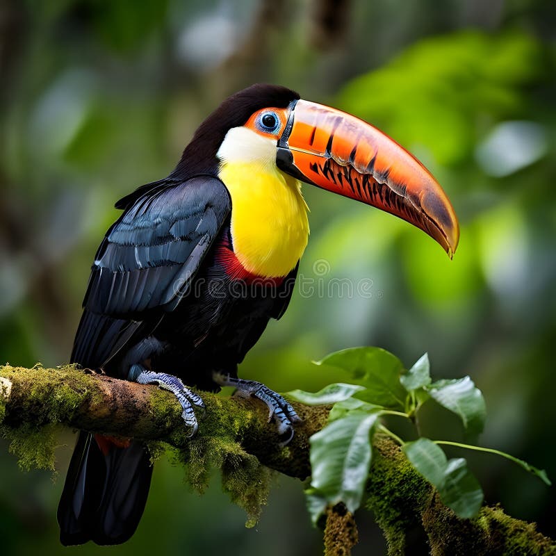 Exploring the Forest Home of the Keel-Billed Toucan Stock Illustration ...