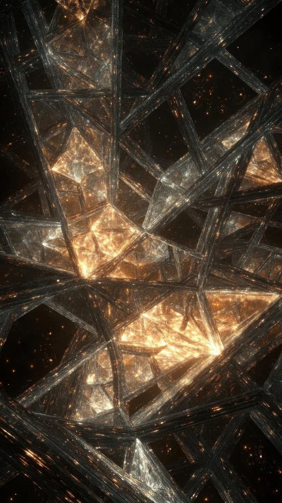Exploring Fractal Geometry, Abstract Art with Glowing Structures Stock ...
