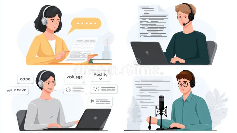 Exploring Freelancer Job Types Including Writing, Design, Voiceover, and Coding in a Grid Layout ...