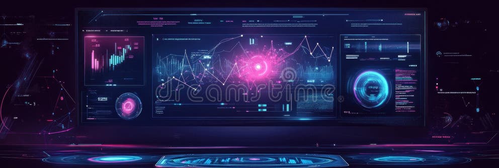 Exploring the Future of AI Analytics with Glowing Dashboards and Interactive Data Visuals in a ...