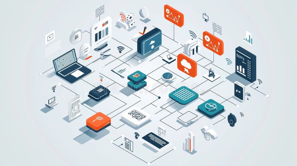 Exploring the Future of Business with a Circle of Modern Devices for ...