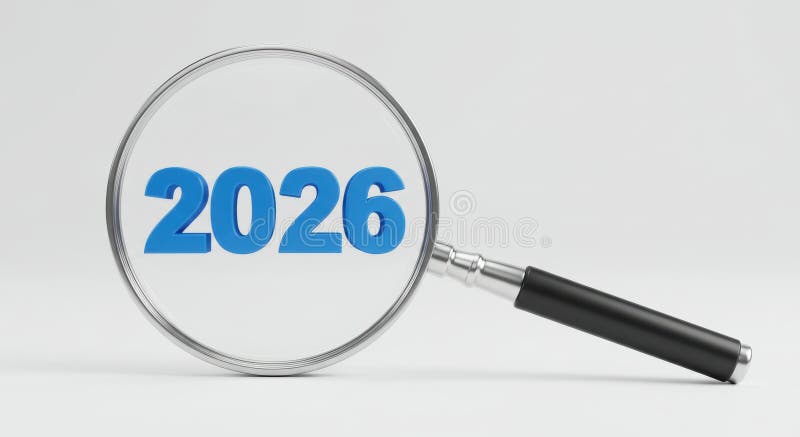 Exploring Future Concepts with Magnifying Glass Focused on 2026 Stock ...
