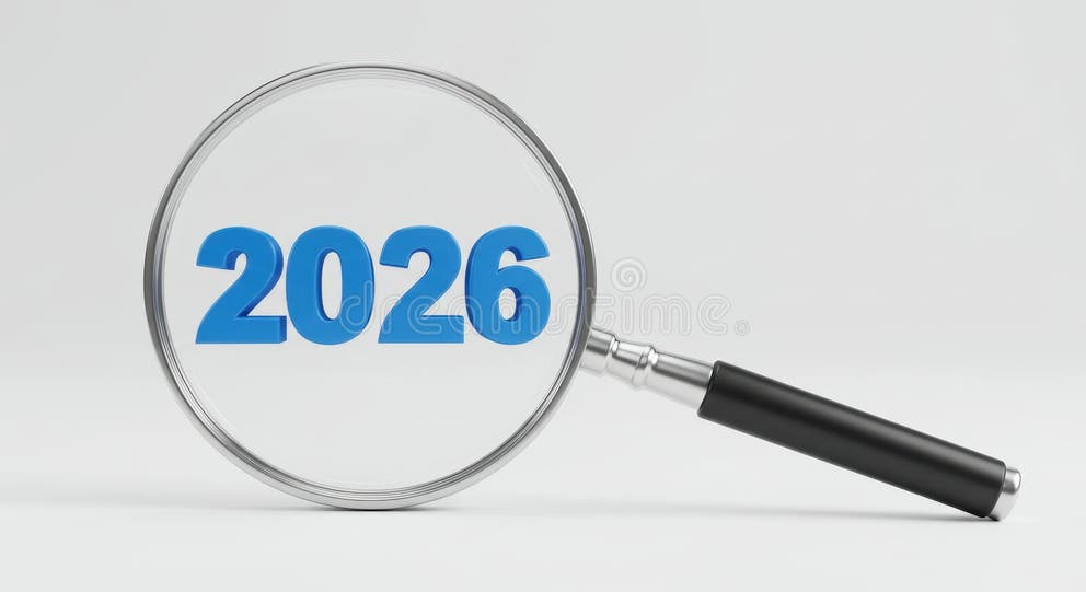 Exploring Future Concepts with Magnifying Glass Focused on 2026 Stock ...