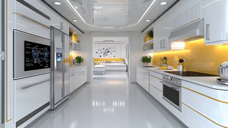 Exploring the Future of Cooking in a Long White Kitchen Integrating IoT and Smart Home ...