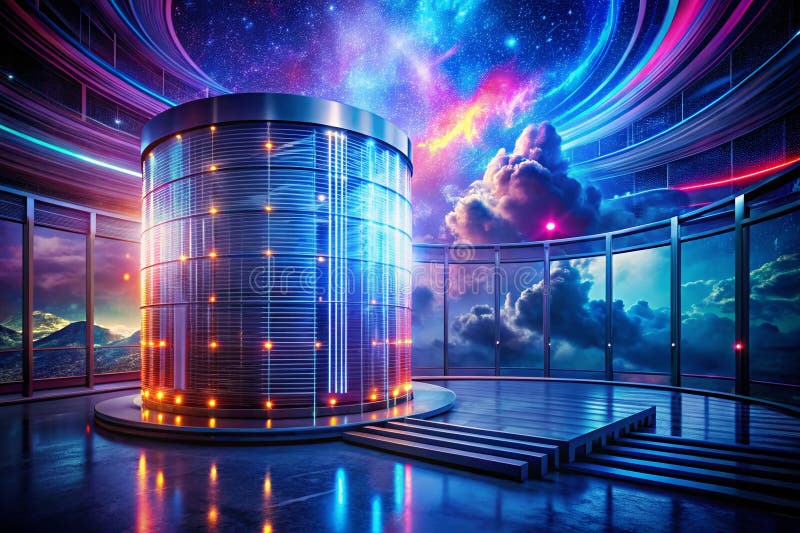 Exploring the Future of Data a Surreal Vertical Cylindrical Data Center Designed for Quantum ...