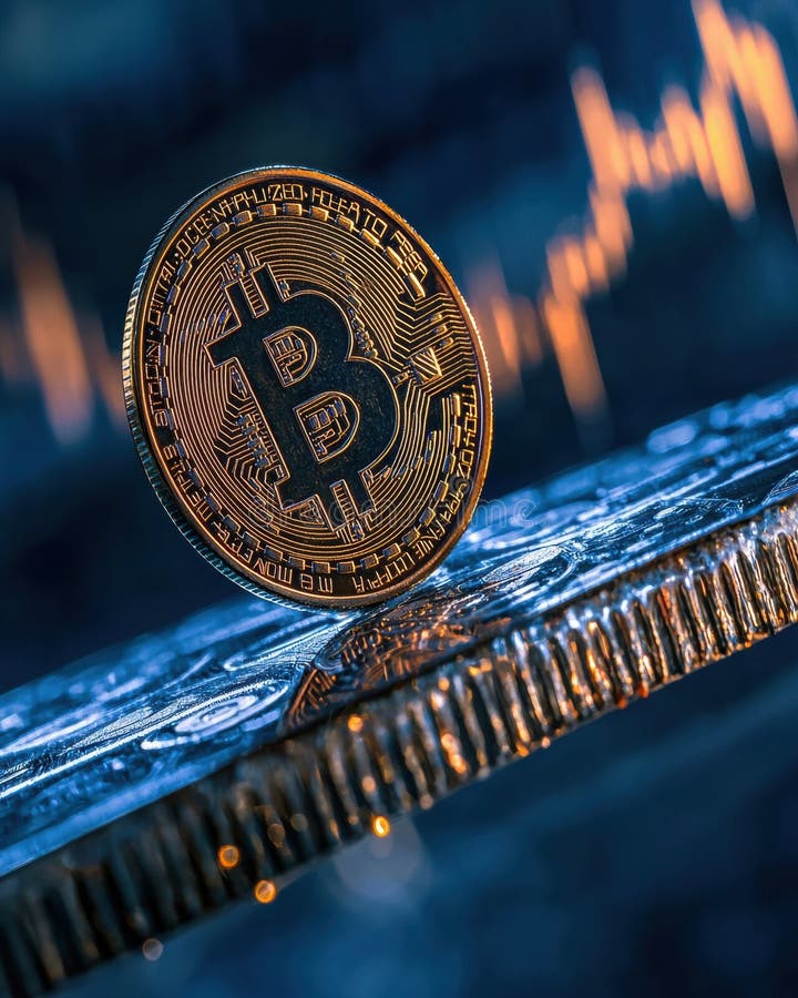 Exploring the Future of Finance with Bitcoin Sitting on a Table As a ...