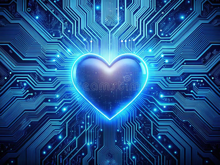 Exploring the Future of Generative AI a Stunning Visual of a Blue Heart ...