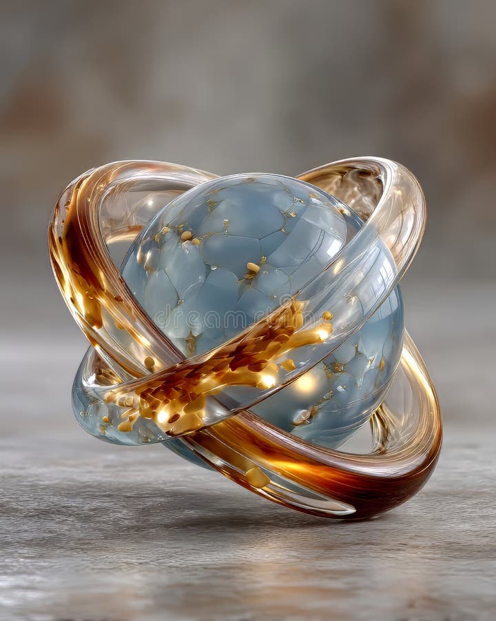 Exploring the Future of Quantum Computing through Stunning Visuals of Blue and Gold Swirl Glass ...