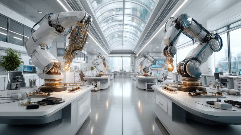 Cleanroom with Robotics, Machines and Equipment for High-tech Research ...