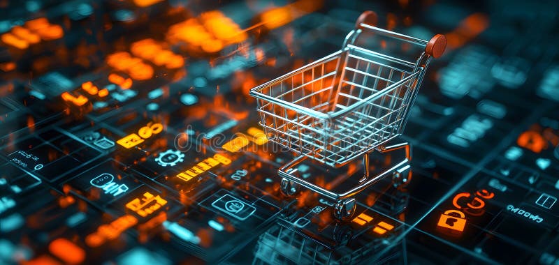 Exploring the Future of Shopping with High-Tech Carts on a Vibrant ...