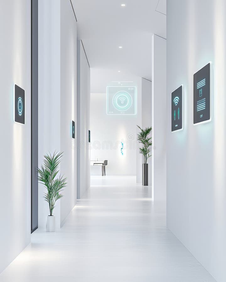 Exploring the Future of Smart Homes through a Long White Hallway of Innovation and Connectivity ...