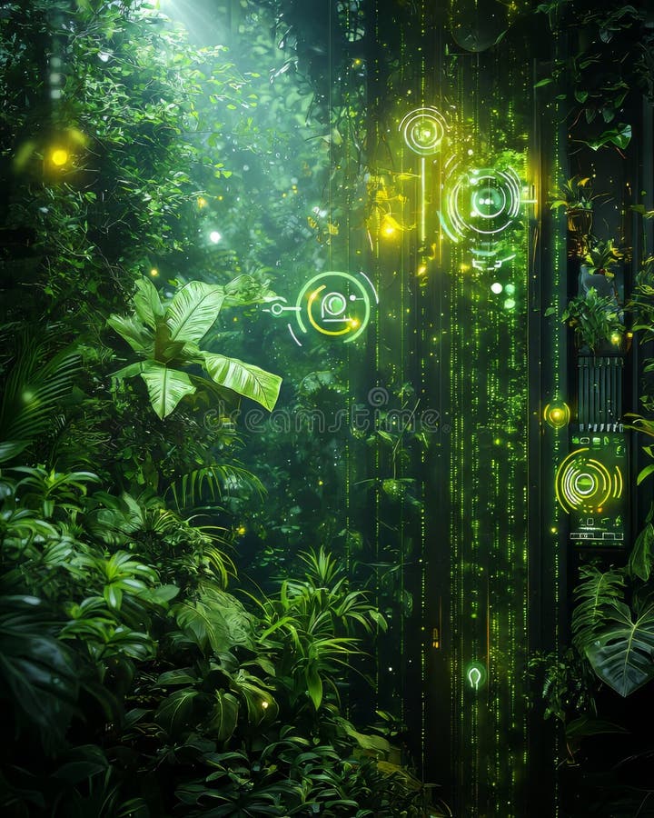 Exploring the Future of Smart Homes in a Lush Green Jungle with a Clock ...