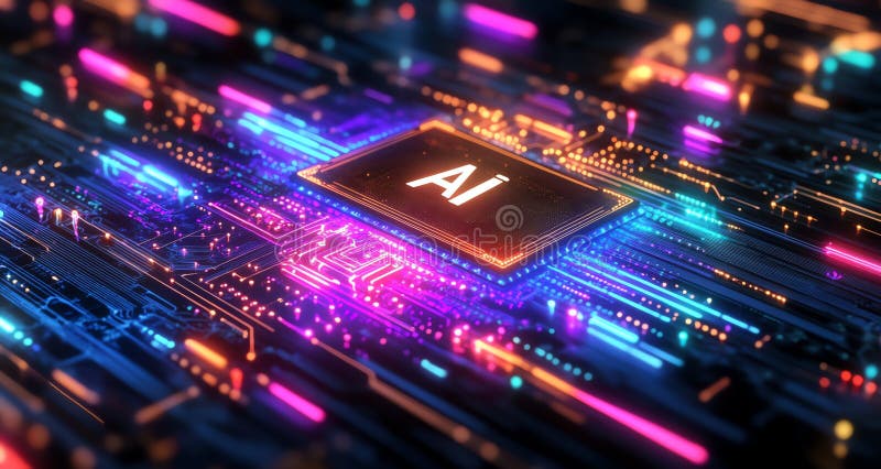 Exploring Futuristic Artificial Intelligence Chip with Glowing Circuit ...