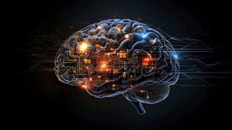 Exploring Futuristic Brain Technology Close-up on Innovative Digital Transformation and Neural ...