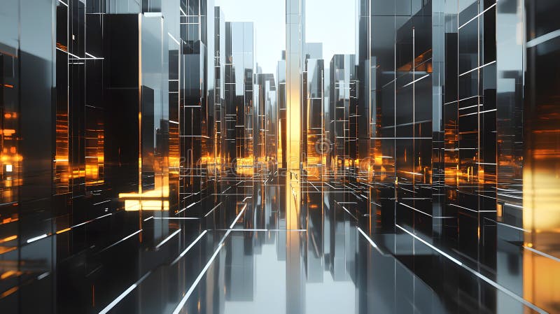 Exploring a Futuristic Cityscape a Vision of Reflective Skyscrapers and ...