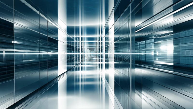 Exploring a Futuristic Corridor with Sleek Lines and Reflective ...