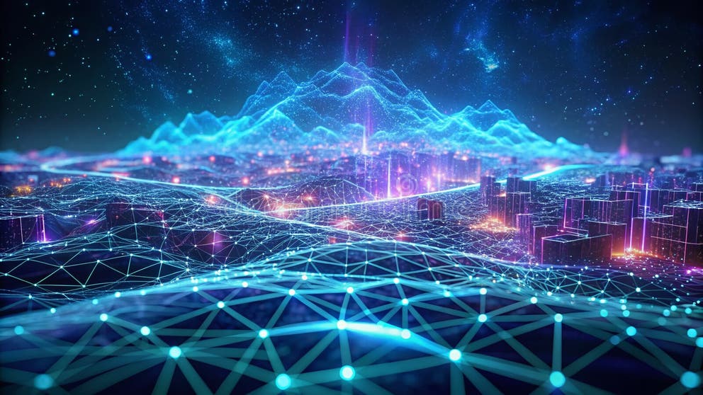 Exploring a Futuristic Digital Landscape Unveiling Abstract ...