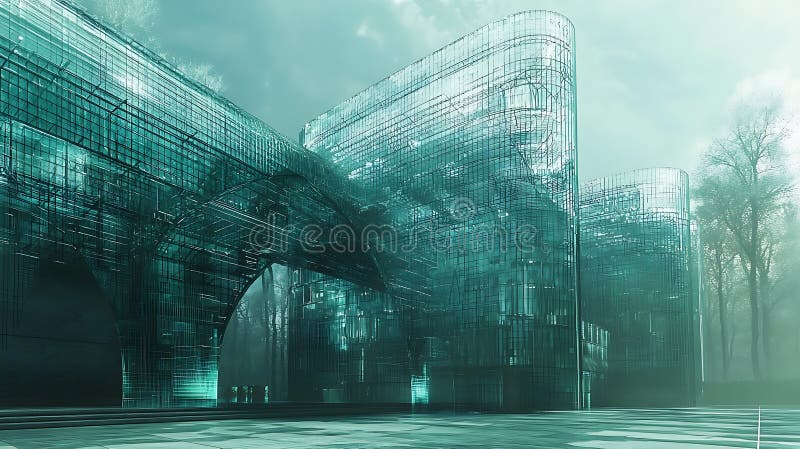Exploring Futuristic Glass Architecture in a Tranquil Environment a ...
