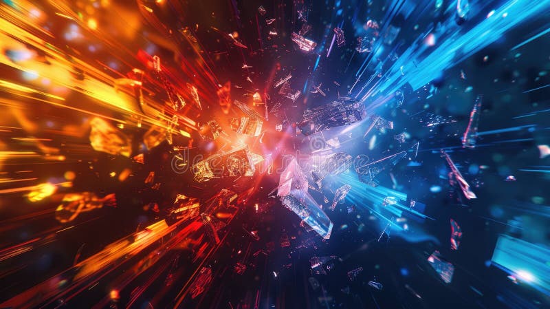 Exploring a Futuristic Neon SciFi Vortex Setting with Shattered Debris ...