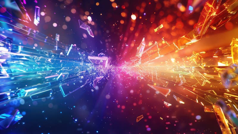 Exploring a Futuristic Neon SciFi Vortex Setting with Shattered Debris ...