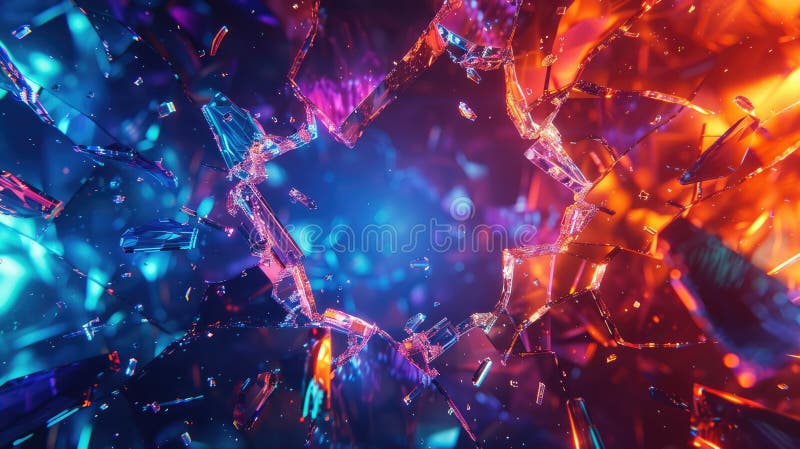 Exploring a Futuristic Neon SciFi Vortex Setting with Shattered Debris ...