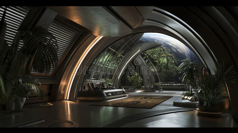 Exploring a Futuristic Orbital Space Habitat Earth Orbit Interior ...