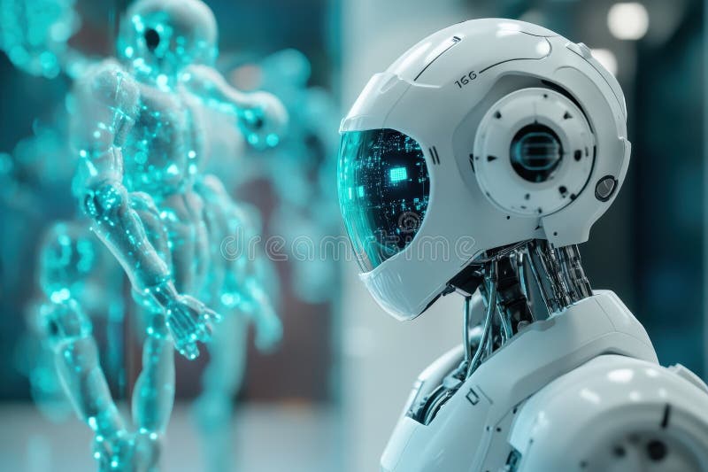 Exploring Futuristic Robot Technology in a High-tech Lab during a ...