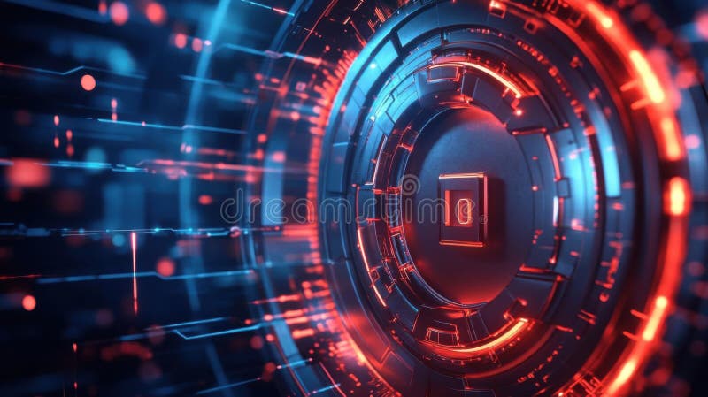 Exploring Futuristic Technology, a Glowing Digital Interface Stock ...