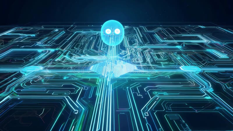 Exploring Futuristic Technology with Glowing Holographic Visuals in a ...