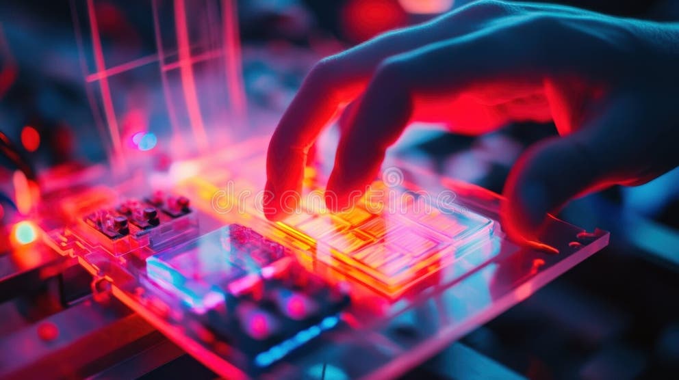 Exploring Futuristic Technology with Interactive Holograms Stock Image ...