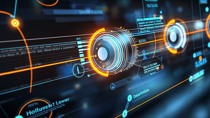 Exploring Futuristic Technology with Intricate Graphics Showcasing Data ...