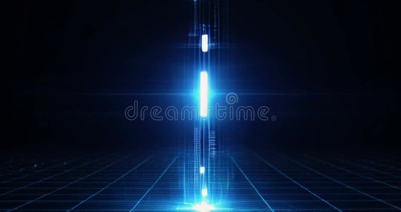 Exploring Futuristic Visuals with Glowing Light Beams in a Dark ...