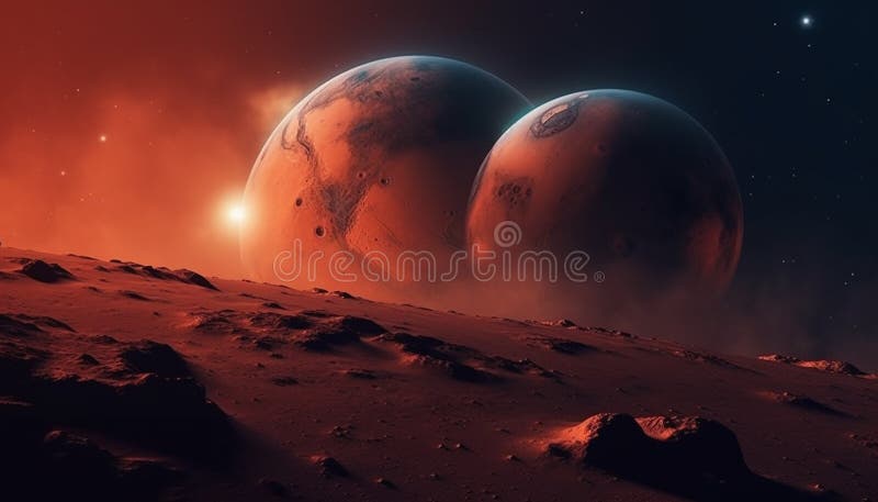 Exploring the Galaxy at Night, Orbiting Planets and Moons Generated by ...